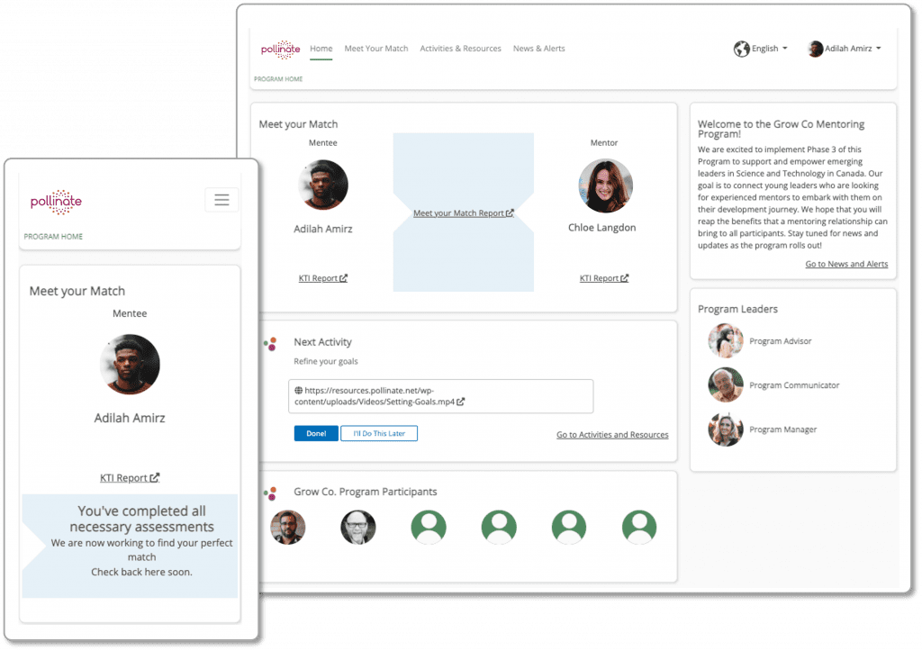 Better Matching with Pollinate Mentoring Software